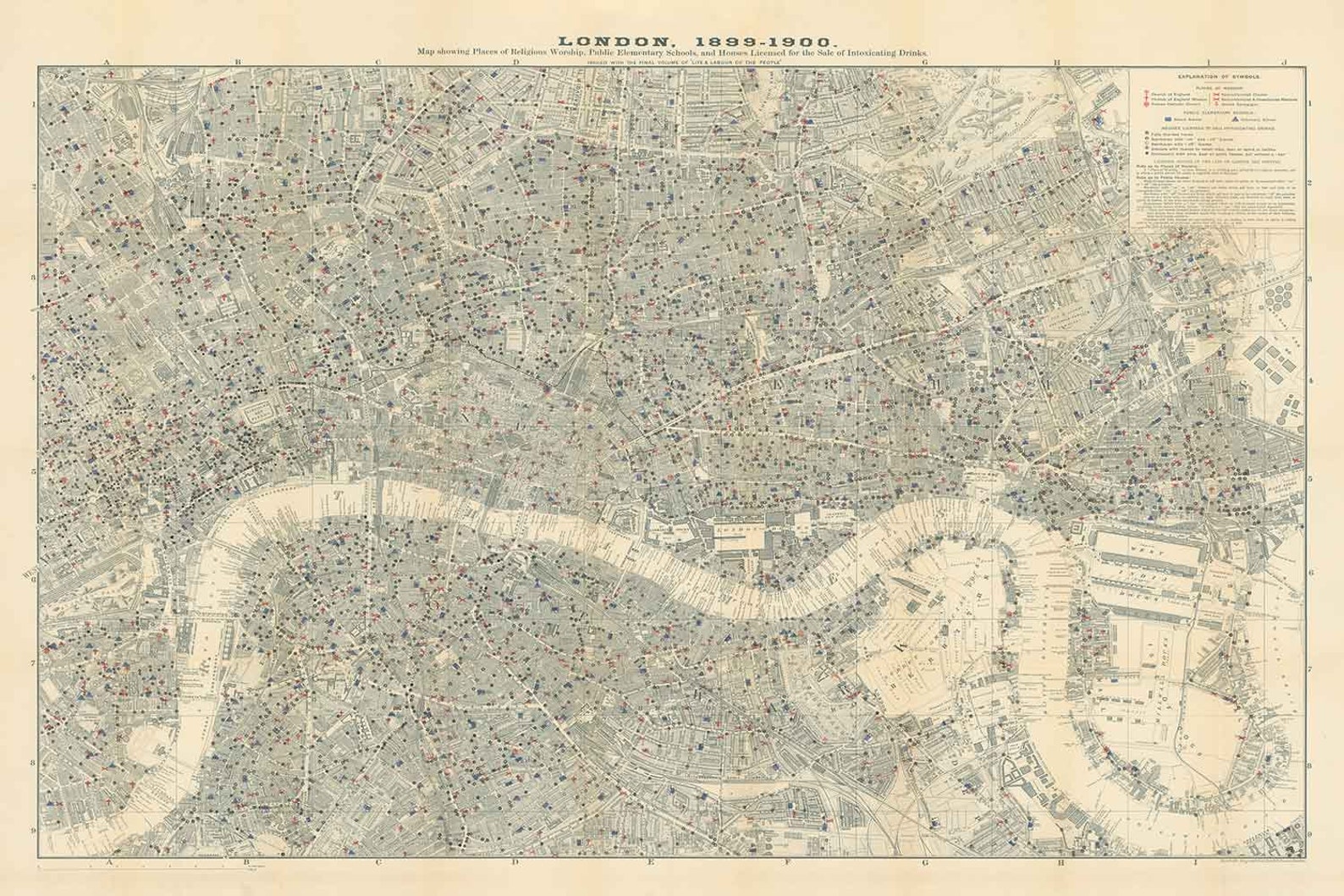 Old Map of London's Churches Pubs and Schools in 1903 by - Etsy UK
