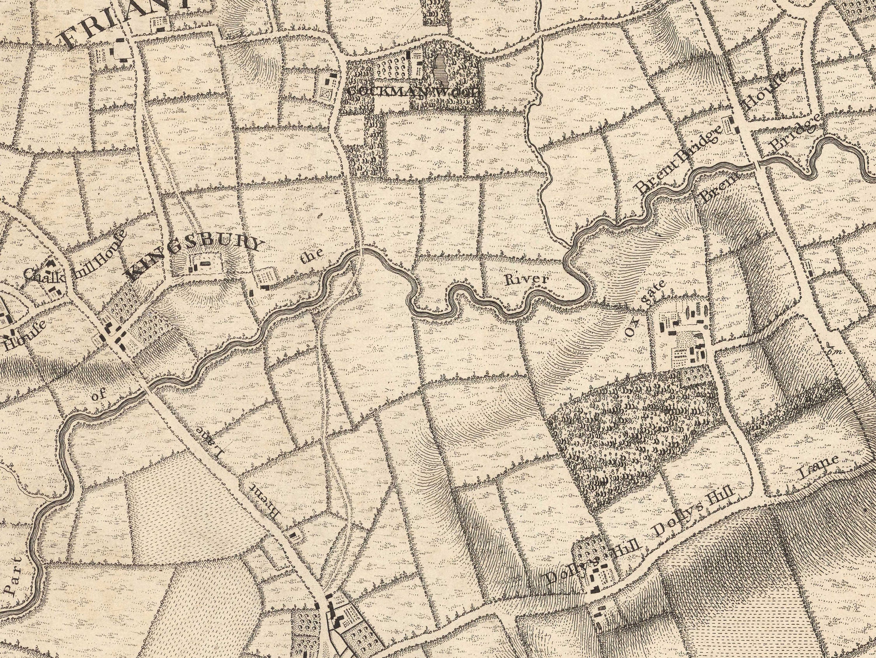 Old Map of West and North West London in 1746 by John Rocque ...
