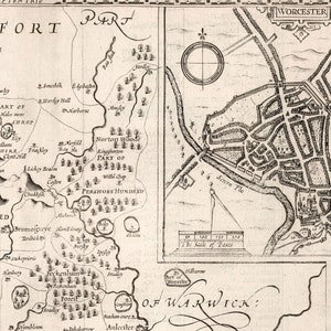 Old Map of Worcestershire, 1611 by John Speed - Worcester, Bromsgrove ...