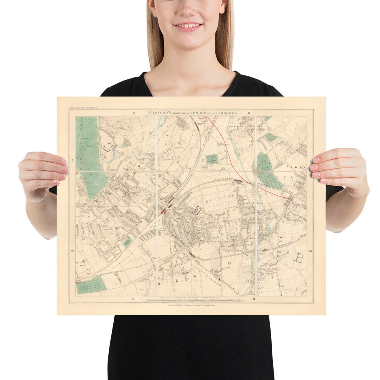 Old Map of South West London 1891 Wimbledon Merton | Etsy UK