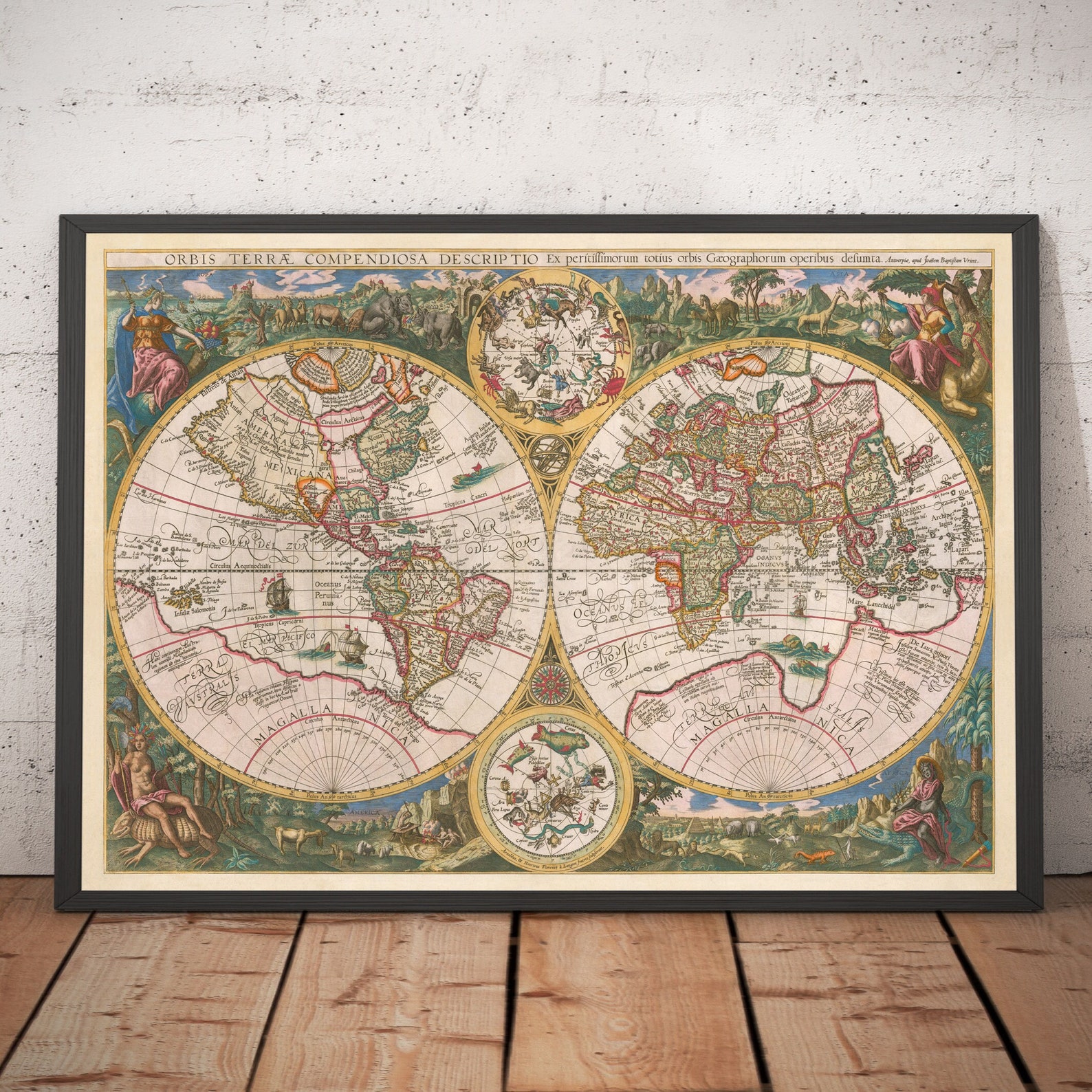 Old World Map, 1596 - Rare Early Atlas Map by Johannes Baptista Vrients ...