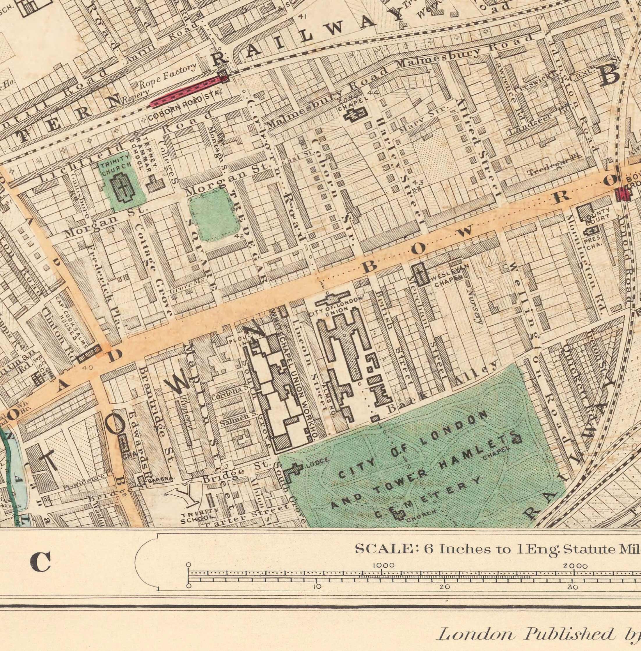 Old Map of East London in 1891 Victoria Park Hackney Bow | Etsy UK