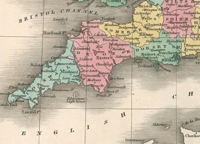 Old Map of Counties in England & Wales 1827 Historic County - Etsy UK