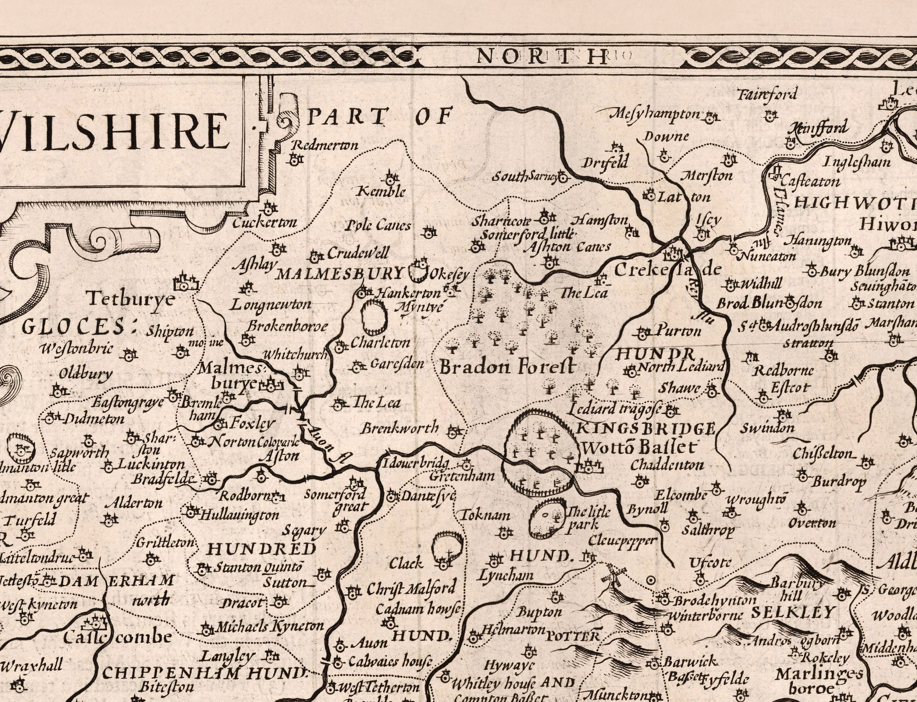 Old Map of Wiltshire in 1611 by John Speed Salisbury | Etsy UK