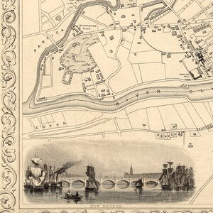 Old Map of Glasgow, 1851 by Tallis & Rapkin River Clyde, Argyle St ...