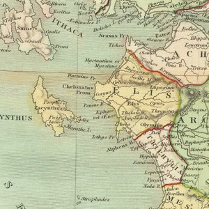 Old Map of Ancient Greece, 1834, Chart by Teesdale - Crete, Macedonia ...