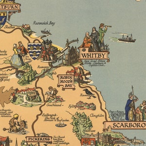 Old Map of Yorkshire, 1949 - British Railway Pictorial Chart - York ...