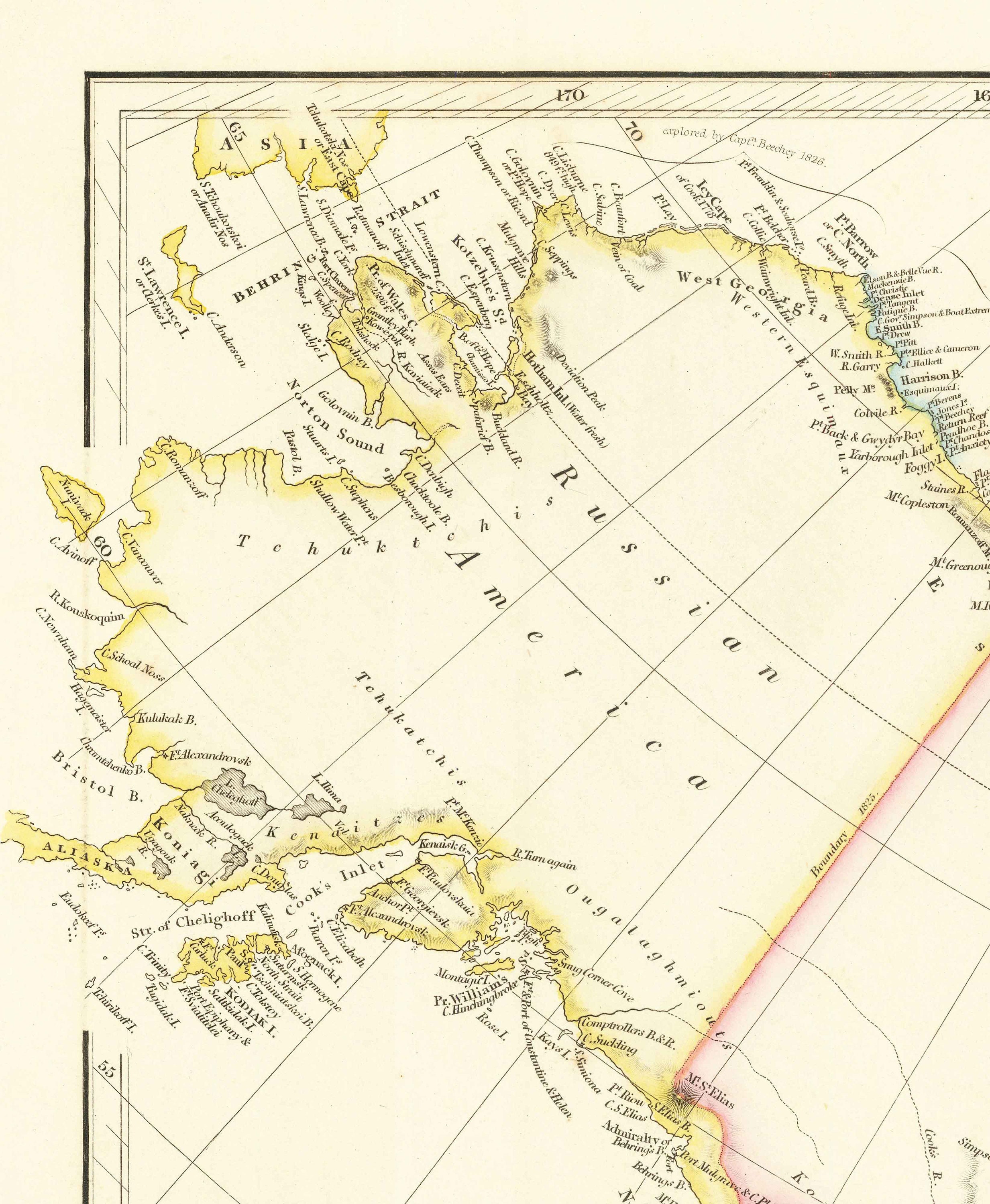 Old Map of Canada, 1840 by Arrowsmith - USA, Russian America, Upper ...
