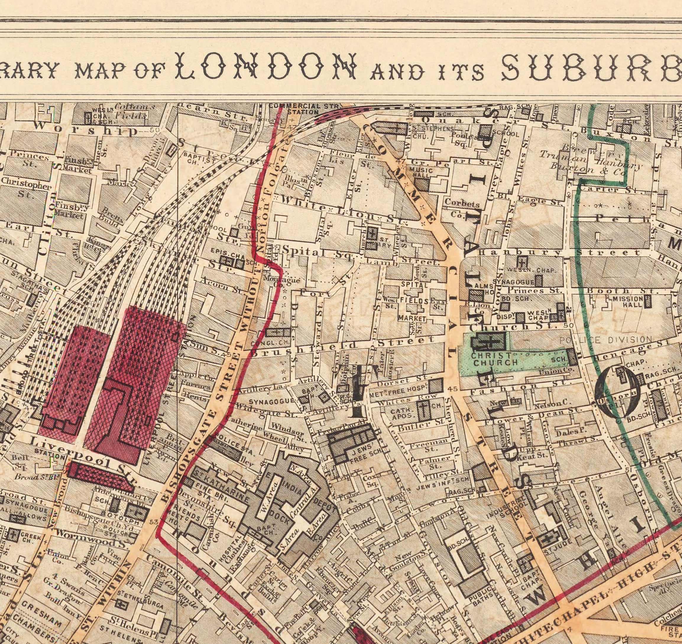 Old Map of City of London 1891 London Bridge St Pauls | Etsy UK