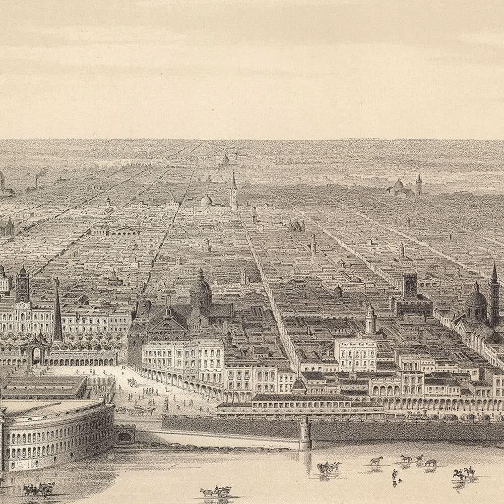 Old Bird's Eye Map of Buenos Aires by Dulin, 1880: Casa Rosada, Puerto ...