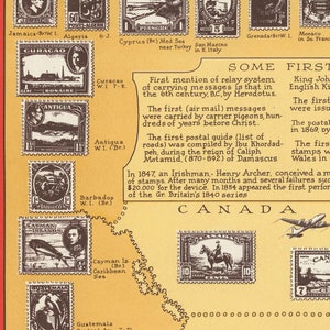 Old Stamp Map of the World, 1947 by E. Chase - Historical Post Office ...