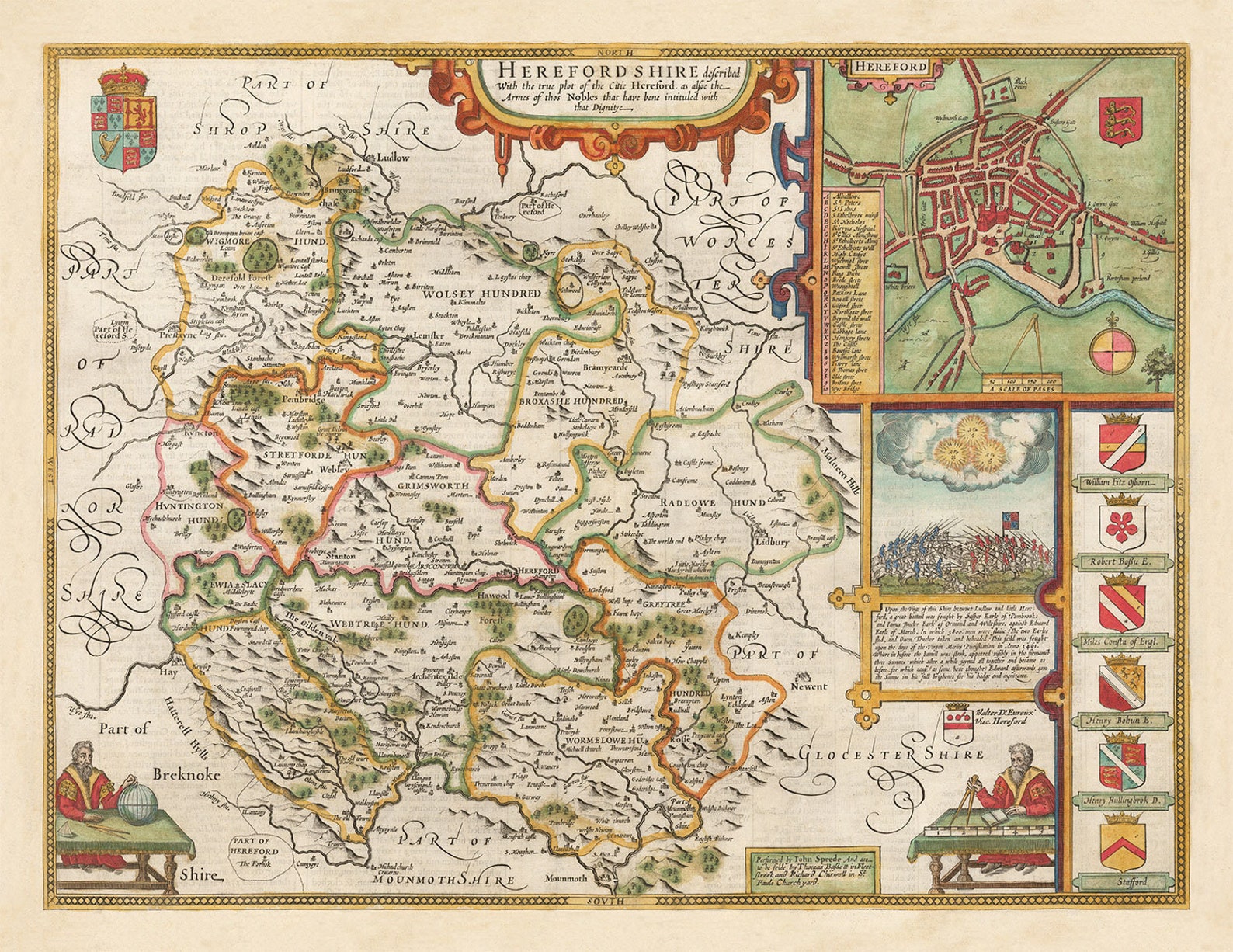 Old Map of Herefordshire 1611 by John Speed Hereford - Etsy UK