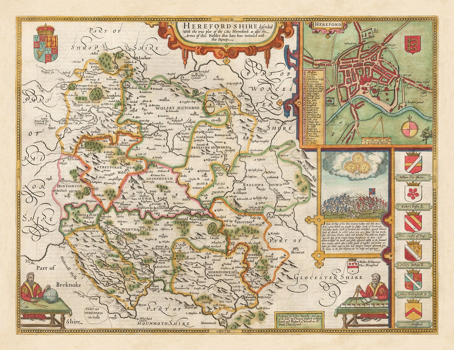 Old Map of Herefordshire 1611 by John Speed Hereford - Etsy UK