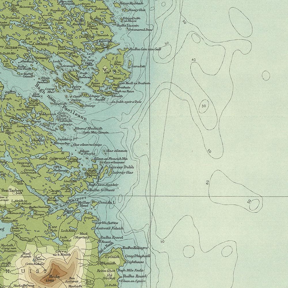 Old OS Map of North & South Uist, Outer Hebrides, 1901: Lochmaddy ...