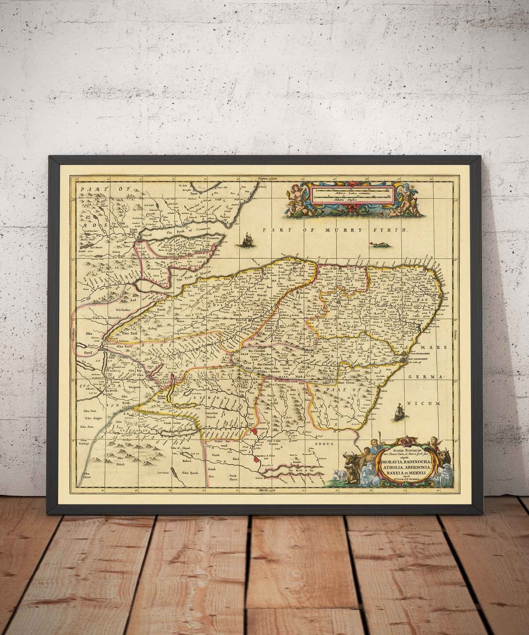 Old Map of Aberdeen, Inverness, Moray & Angus, 1690 - Dundee, Perth ...