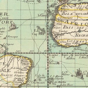 Old World Map Shipping & Trade by Du Val, 1677: West, East Indies ...