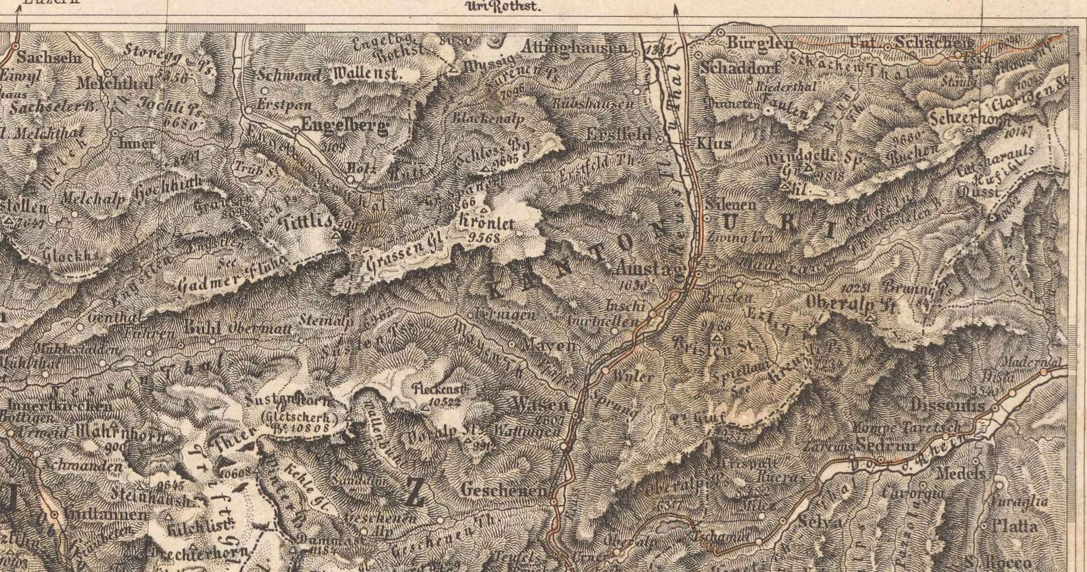 Old Map of the Alps in 1874 by Johann Mayr Matterhorn Mont - Etsy UK