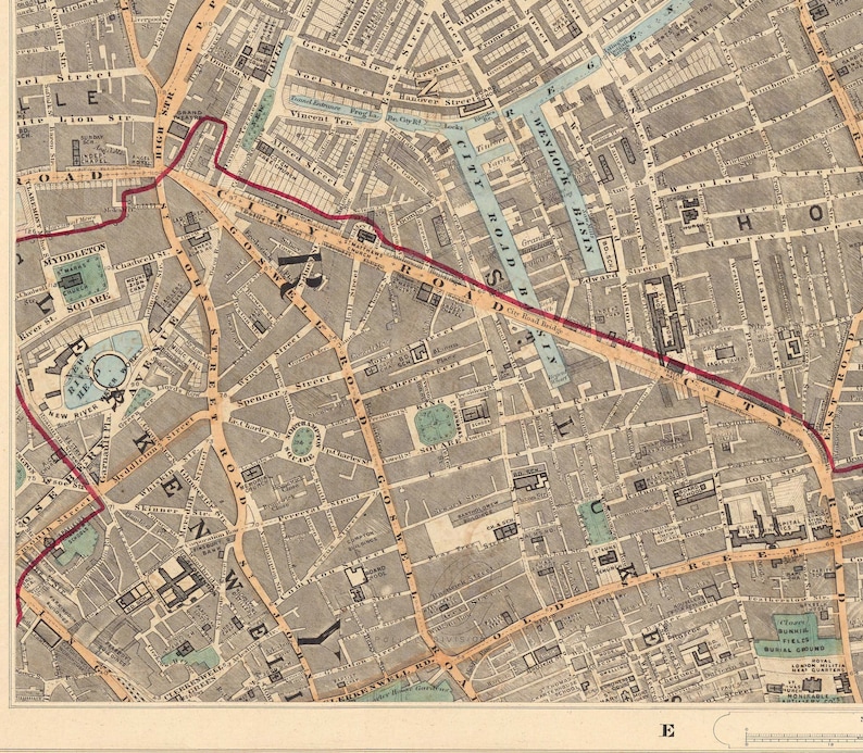 Old Map of East London, 1891- Hoxton, Haggerston, Dalston, Hackney ...