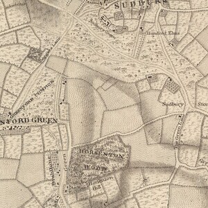 Old Map of North West London in 1746 by John Rocque - Wembley, Preston ...