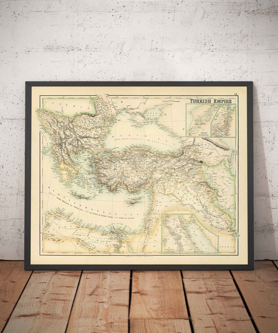 Old Map of the Turkish / Ottoman Empire 1872 by Fullarton - Etsy