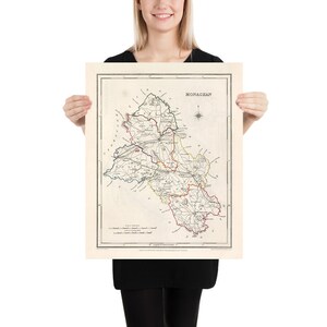 Old Map of County Monaghan by Samuel Lewis, 1844: Castleblayney, Clones ...