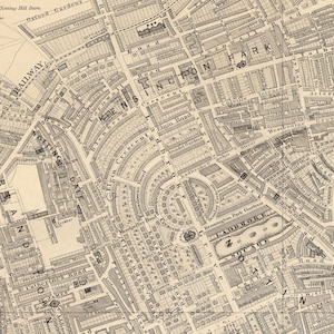 Old Map of West London - Notting Hill, Kensington, Portobello Road ...