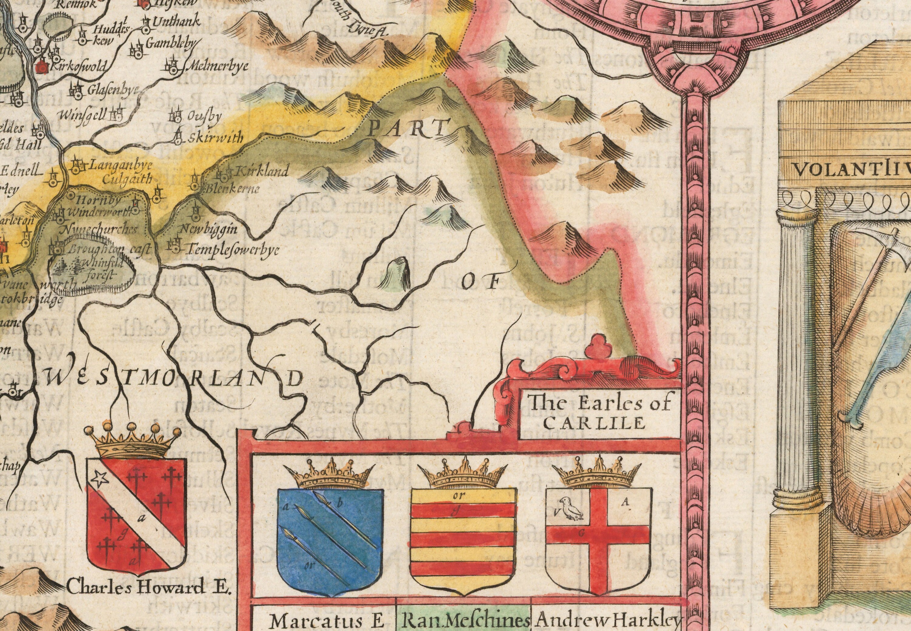 Old Map of Cumbria, 1611 by Speed - Cumberland, Carlisle, Keswick, Lake ...