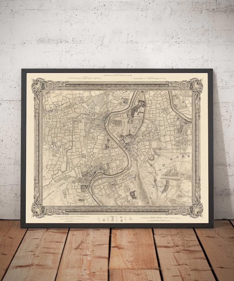 Old Map of South West London in 1746 by John Rocque - Twickenham ...