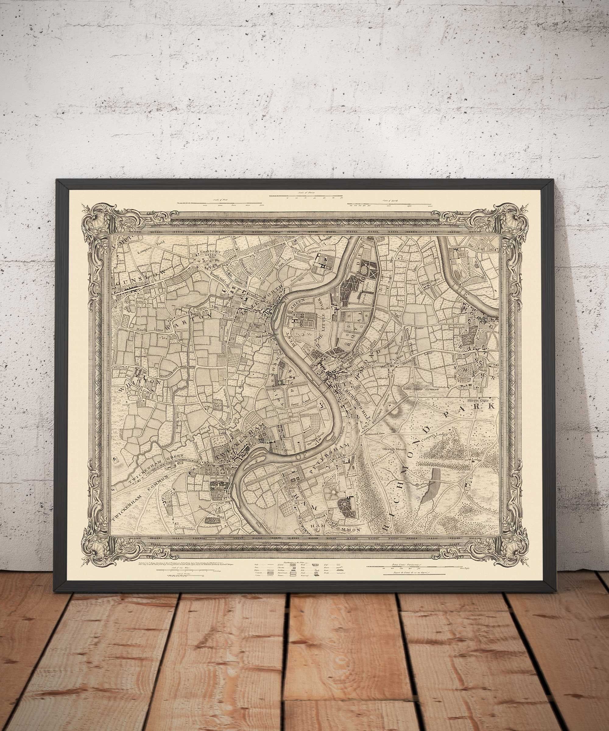 Old Map of South West London in 1746 by John Rocque - Twickenham ...
