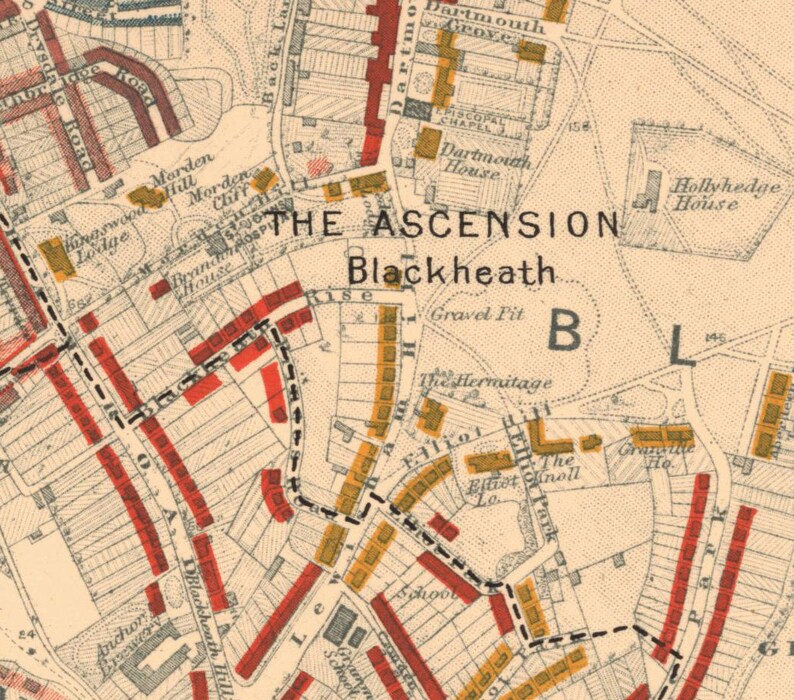 Old Map of London Poverty 1898-9 South Eastern District New | Etsy