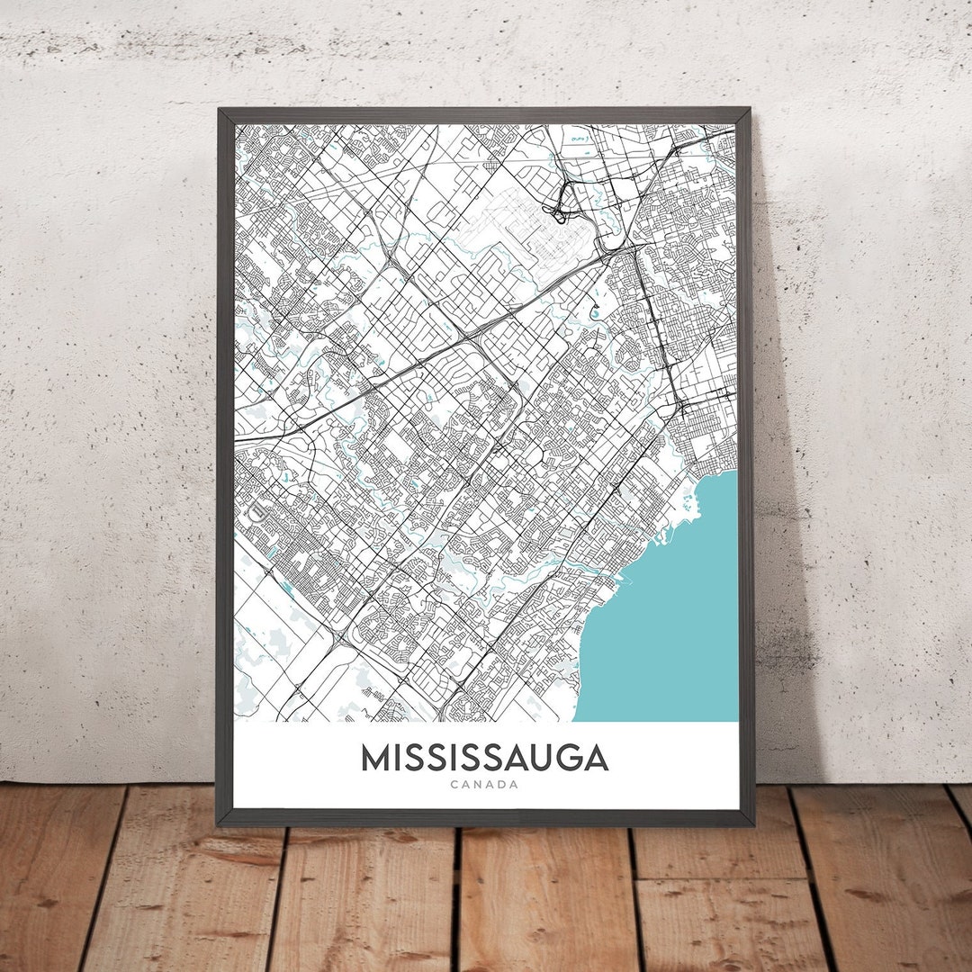 Modern City Map of Mississauga, Canada: City Centre, Streetsville, Port ...