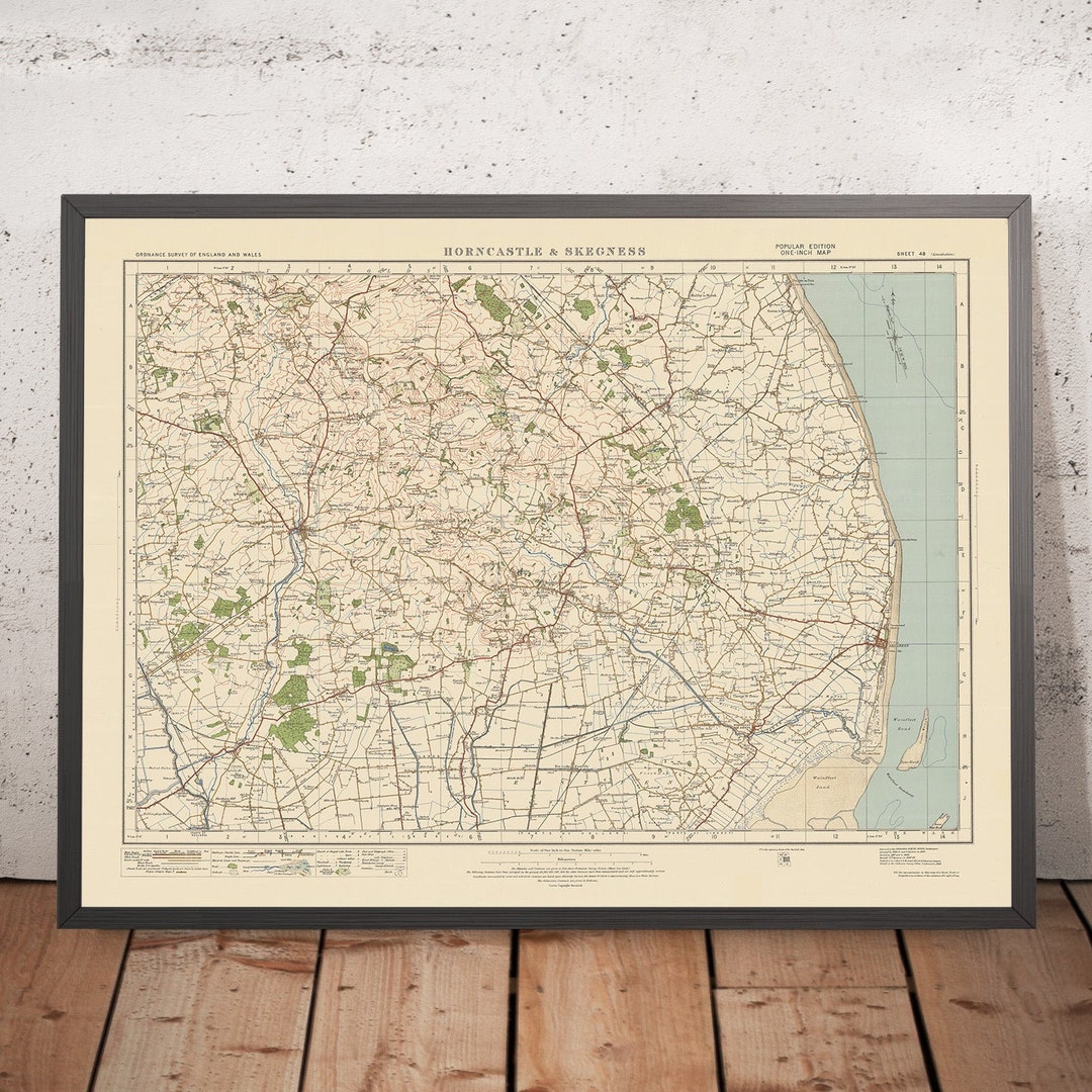 Old Ordnance Survey Map, Sheet 48 - Horncastle & Skegness, 1925 ...