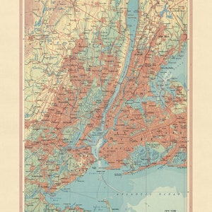 Old Map of New York City, 1967: Manhattan, Brooklyn, the Bronx, Newark ...