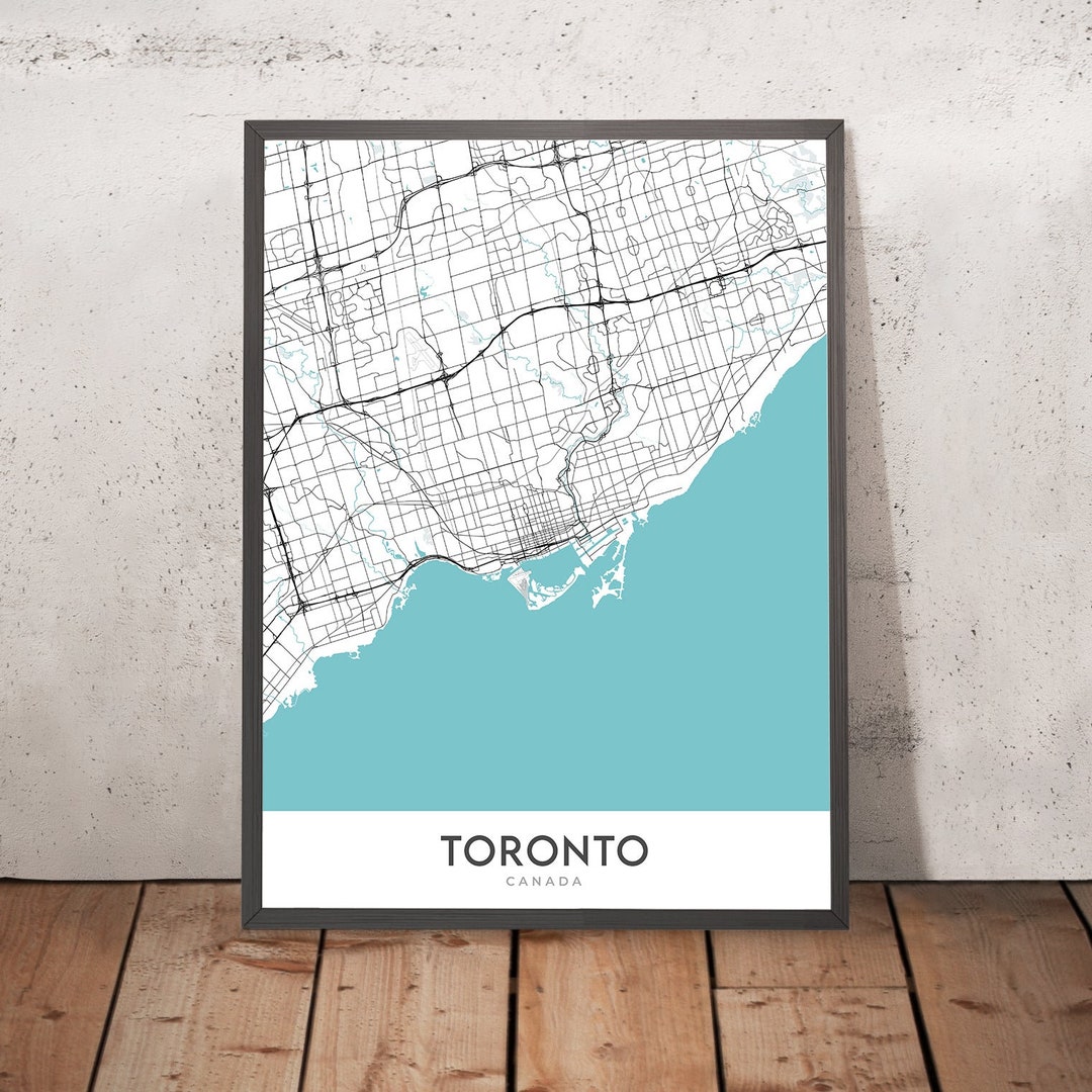Modern City Map of Toronto, Canada: CN Tower, Downtown, Kensington ...