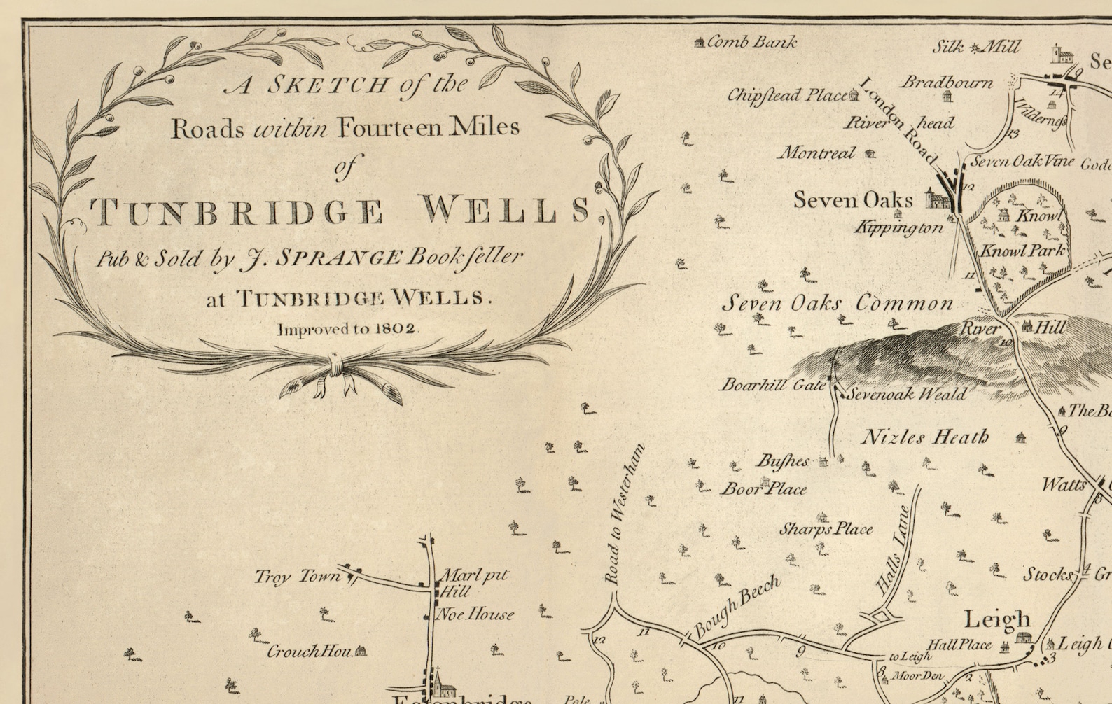 Old Map of Tunbridge Wells and 14 Miles Around by Jasper - Etsy UK