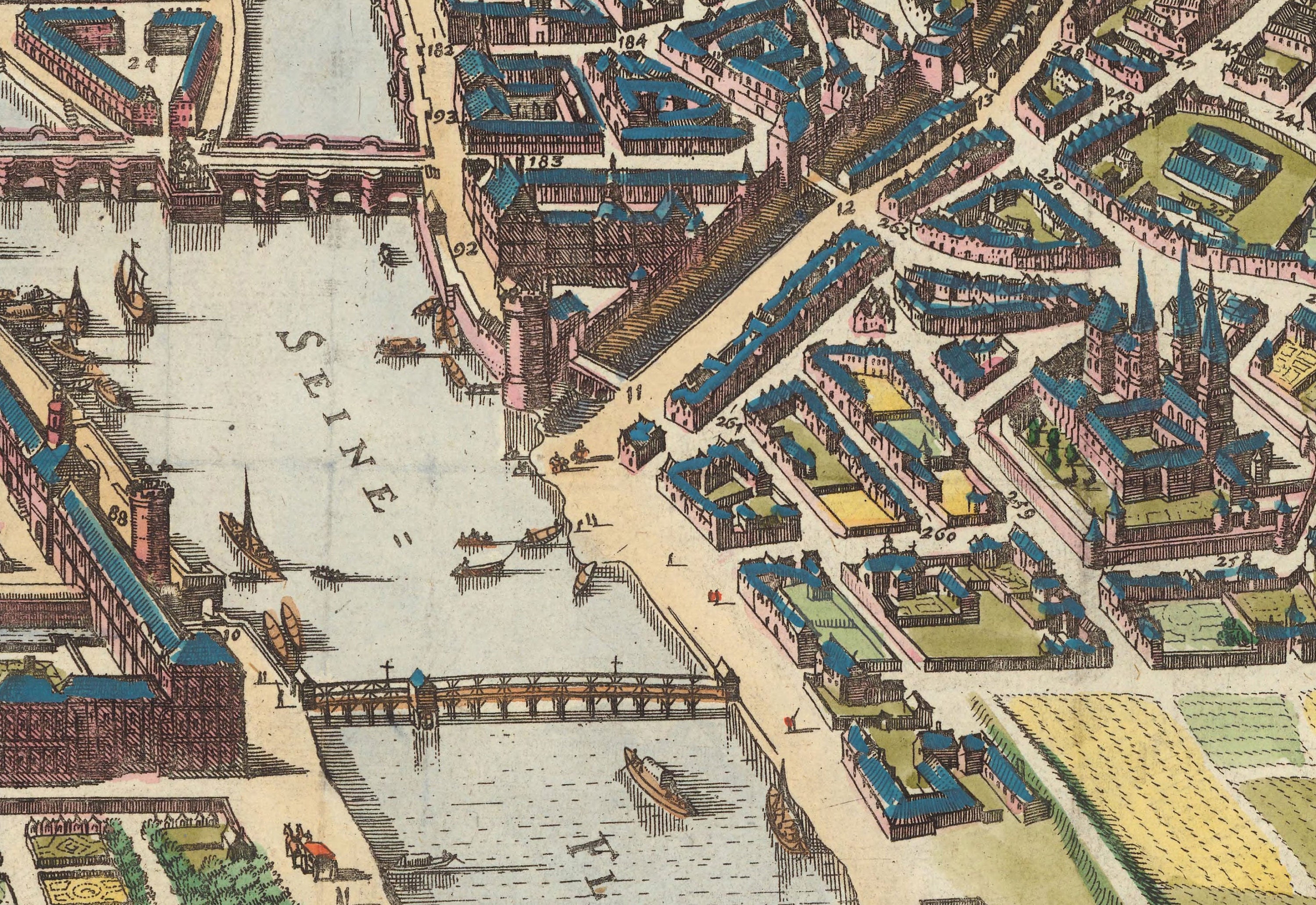 Old Map of Paris 1655 by Caspar Merian Ile Saint Louis and - Etsy