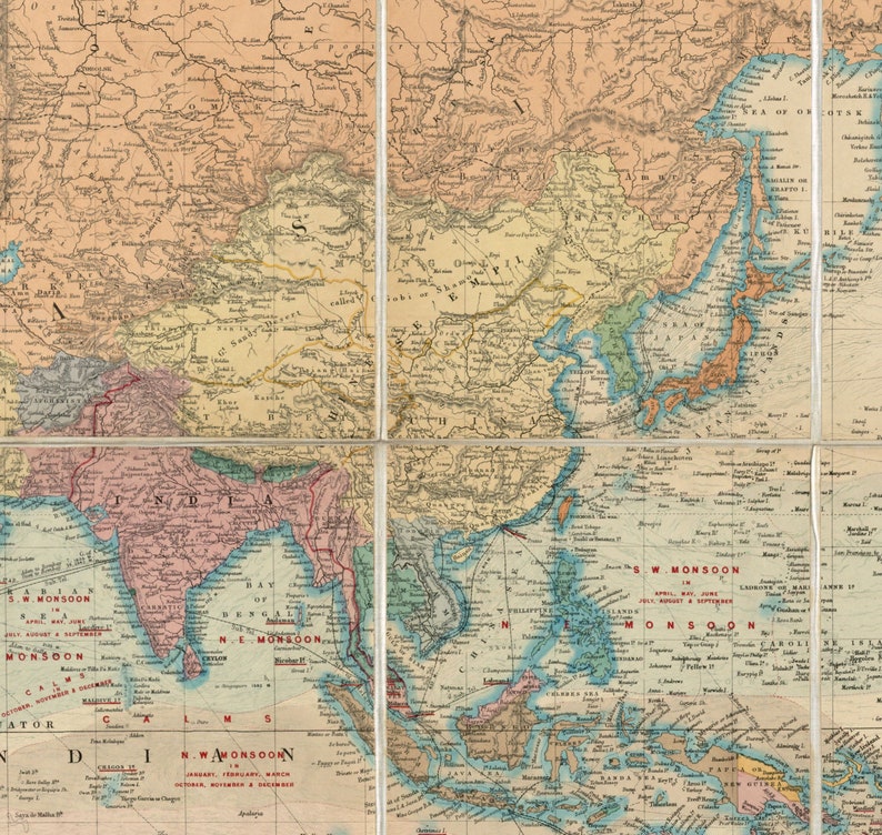 Old World Map by Stanford 1866 Masterpiece Vintage Atlas | Etsy UK