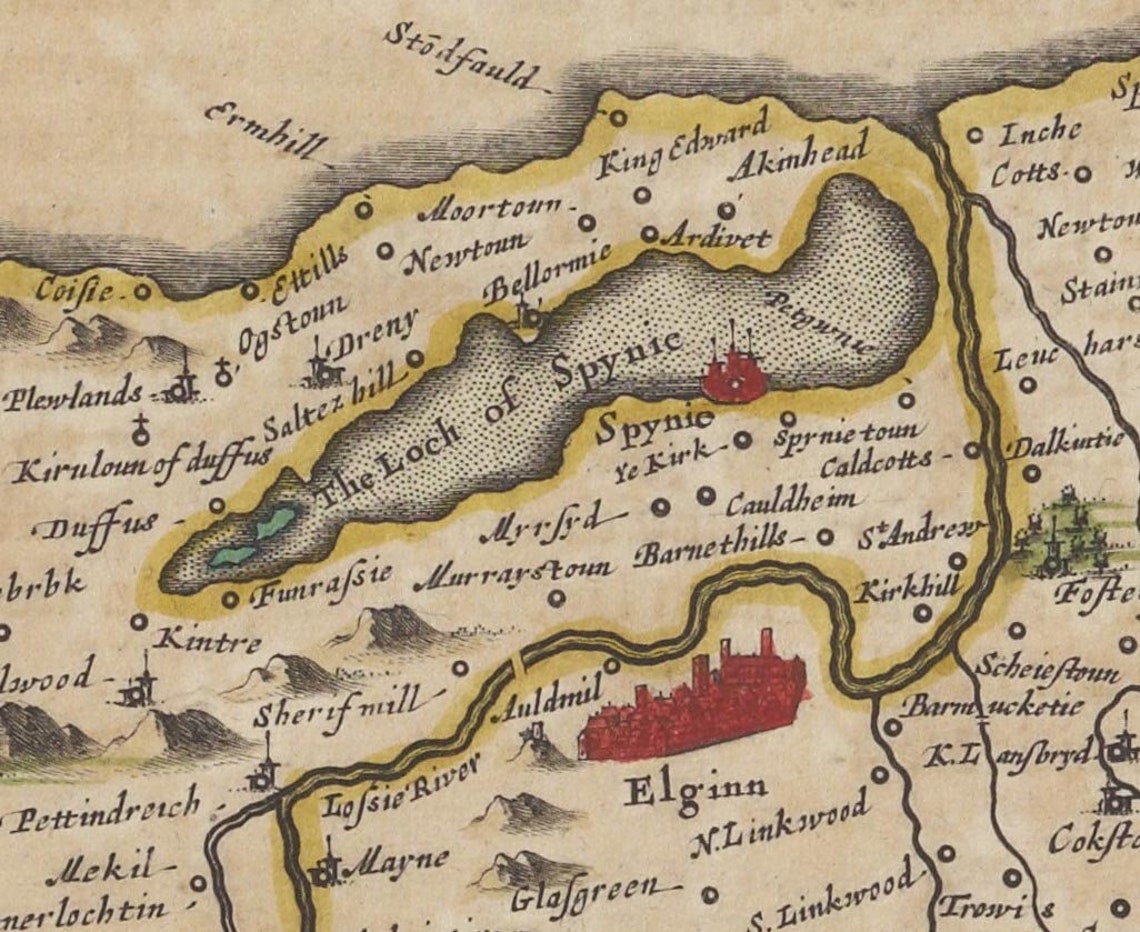 Old Map of Inverness, Highlands and Moray in 1654 by Joan Blaeu ...