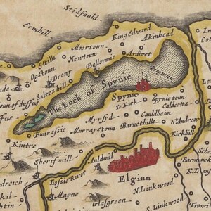 Old Map of Inverness, Highlands and Moray in 1654 by Joan Blaeu ...