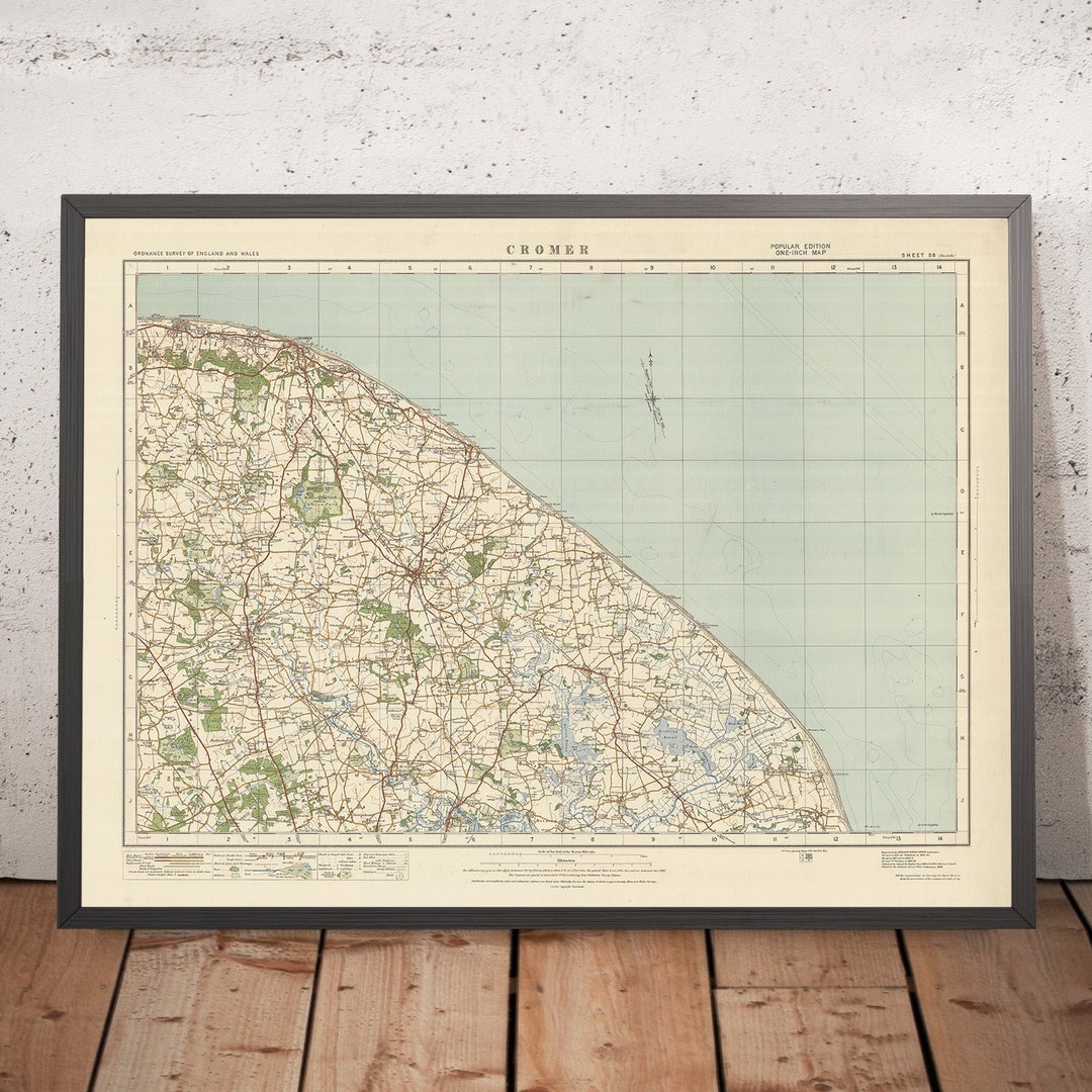 Old Ordnance Survey Map, Sheet 58 - Cromer, 1925: North Walsham ...