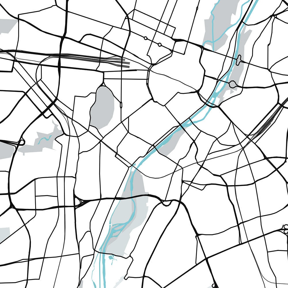 Modern City Map of Munich, Germany: Altstadt, Marienplatz, Englischer ...