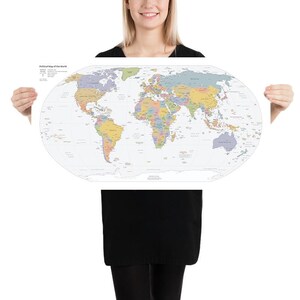 Modern World Map: Political Borders, Robinson Projection, Capitals ...