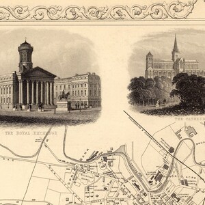 Old Map of Glasgow, 1851 by Tallis & Rapkin River Clyde, Argyle St ...