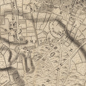 Old Map of West and South West London, 1746 by John Rocque - Fulham ...