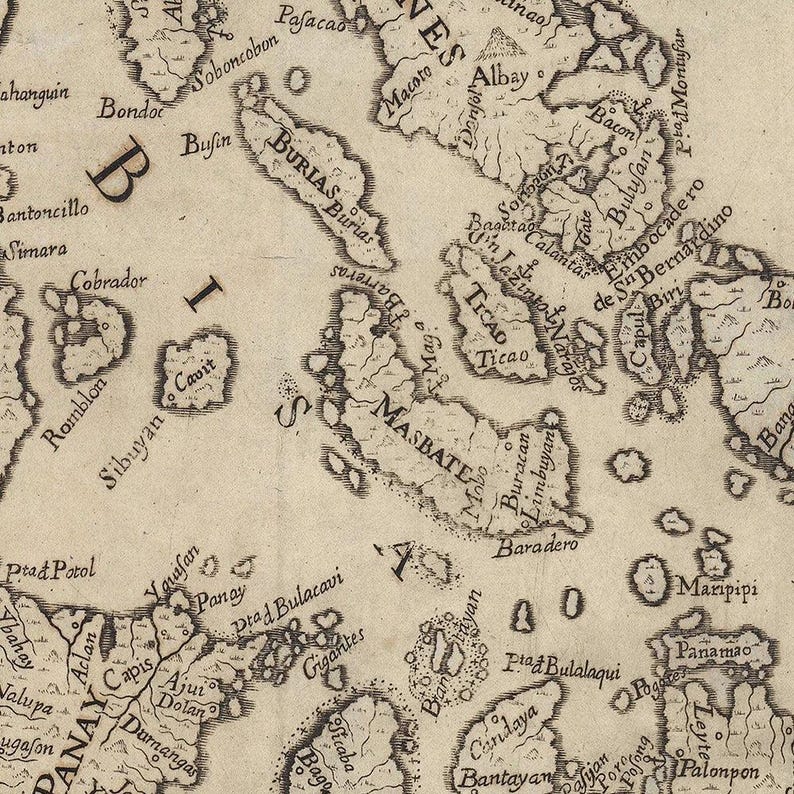 Old Map of the Philippines, 1744: Reduced Version of 1734 Murillo ...