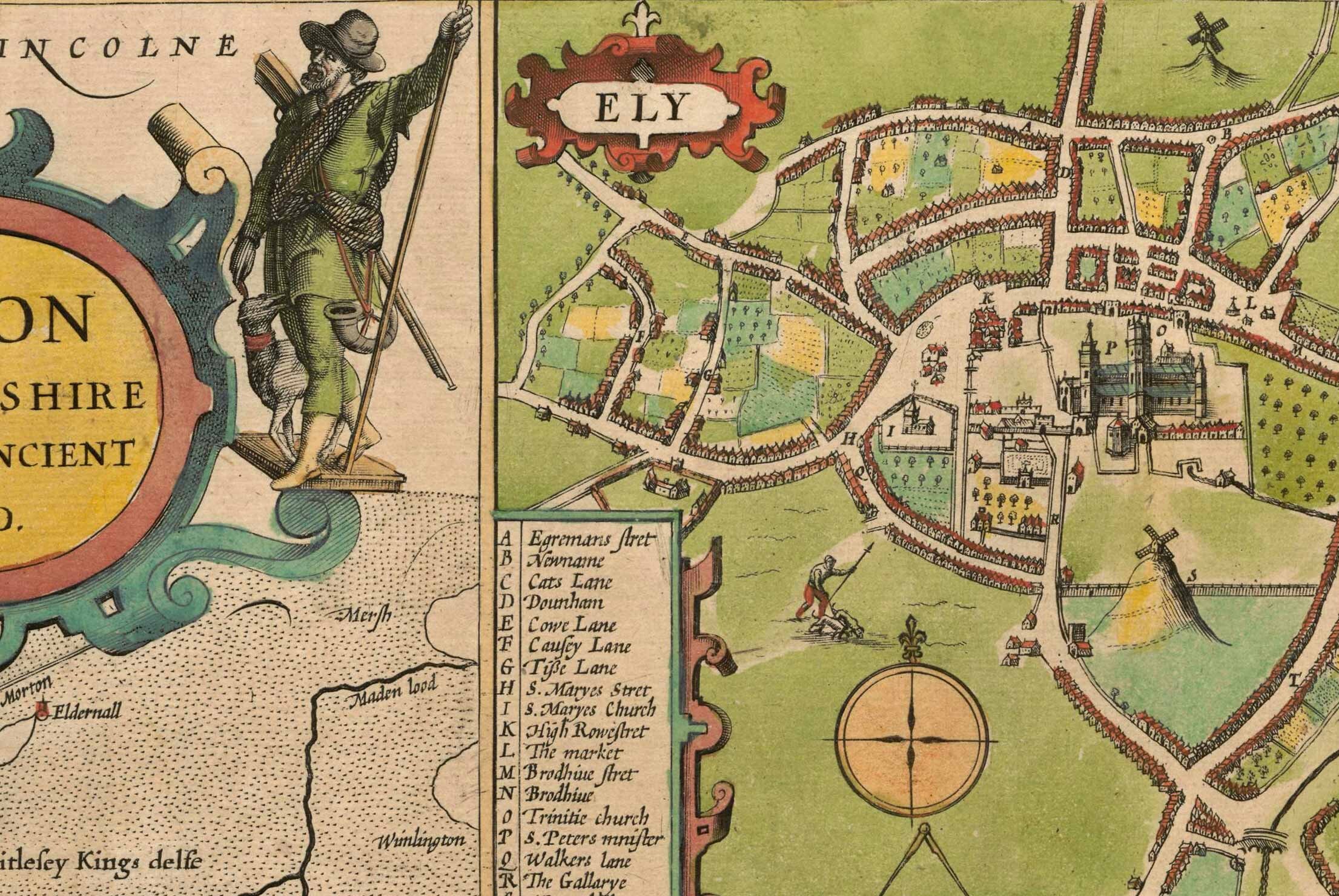 Old Map of Huntingdonshire 1611 Bjohn Speed - Huntingdon ...