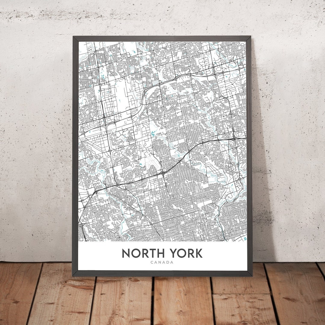Modern City Map of North York, Canada: Don Mills, Casa Loma, Hwy 401 ...