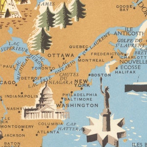 Old French World Map, 1956 - Carte Du Monde Atlas by Blondel La Rougery ...