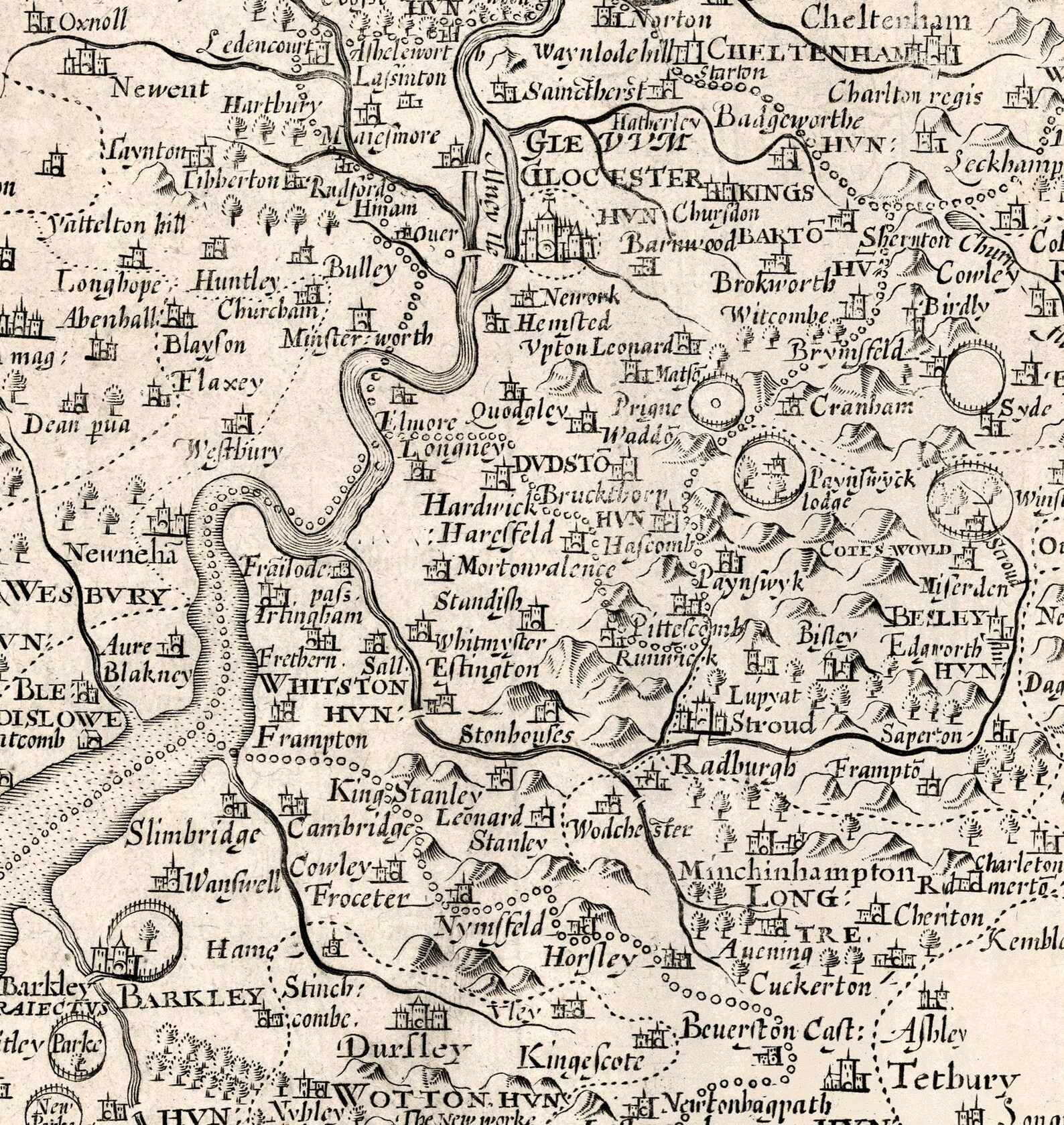 Old Map of Gloucestershire 1611 by John Speed Bristol - Etsy