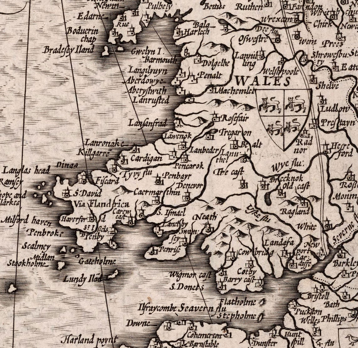 Old Viking Map of England Wales & Scotland in 1611 | Etsy UK